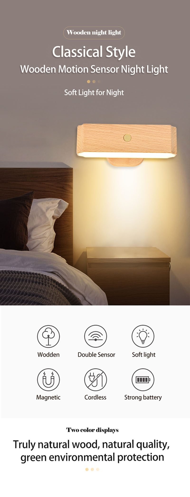 Best motion detector night light 3 color changeable and dimmable ...